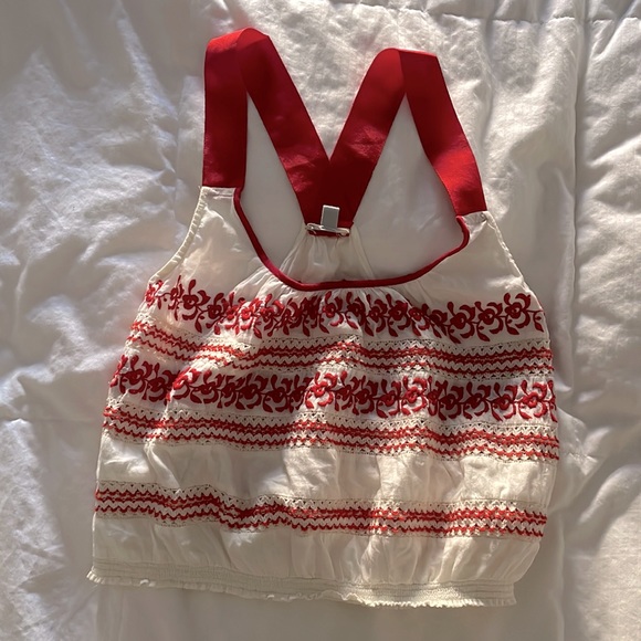 Ecote | Tops | Red White Crop Top | Poshmark